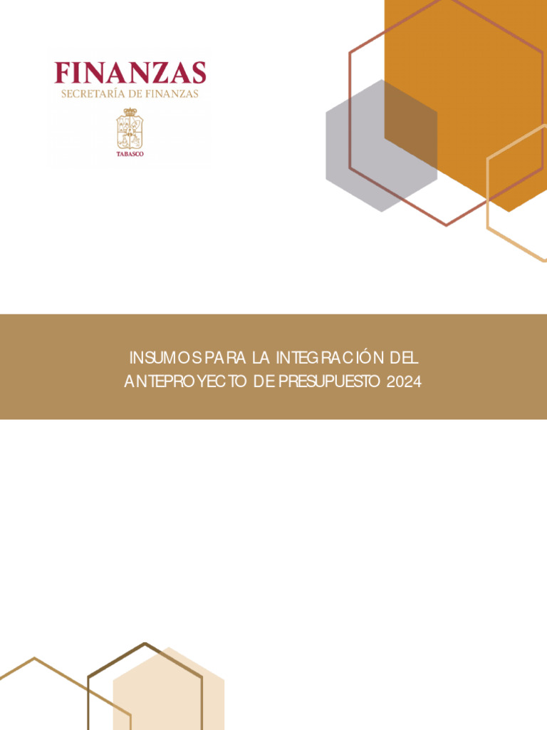 Anexo Insumos para La Integracion Del Anteproyecto de Presupuesto 2024 | PDF | Presupuesto ...
