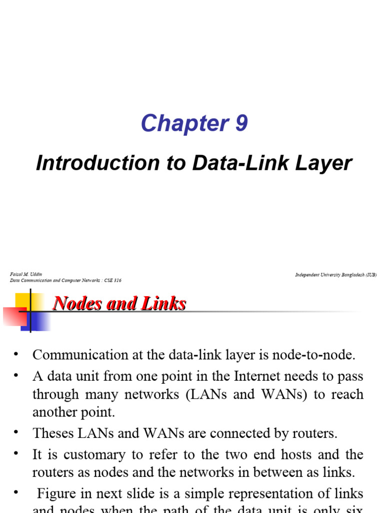 Chapter 9 Introduction To Data Link Layer | PDF | Internet Protocols | Computer Network