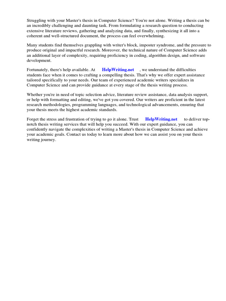 Master Thesis Examples Computer Science Pdf Thesis Computer Science