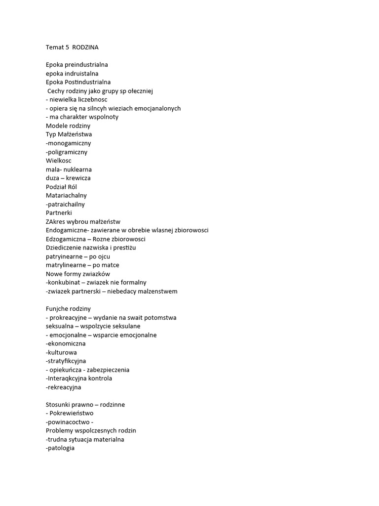 TEmat 5 Rodzina | PDF