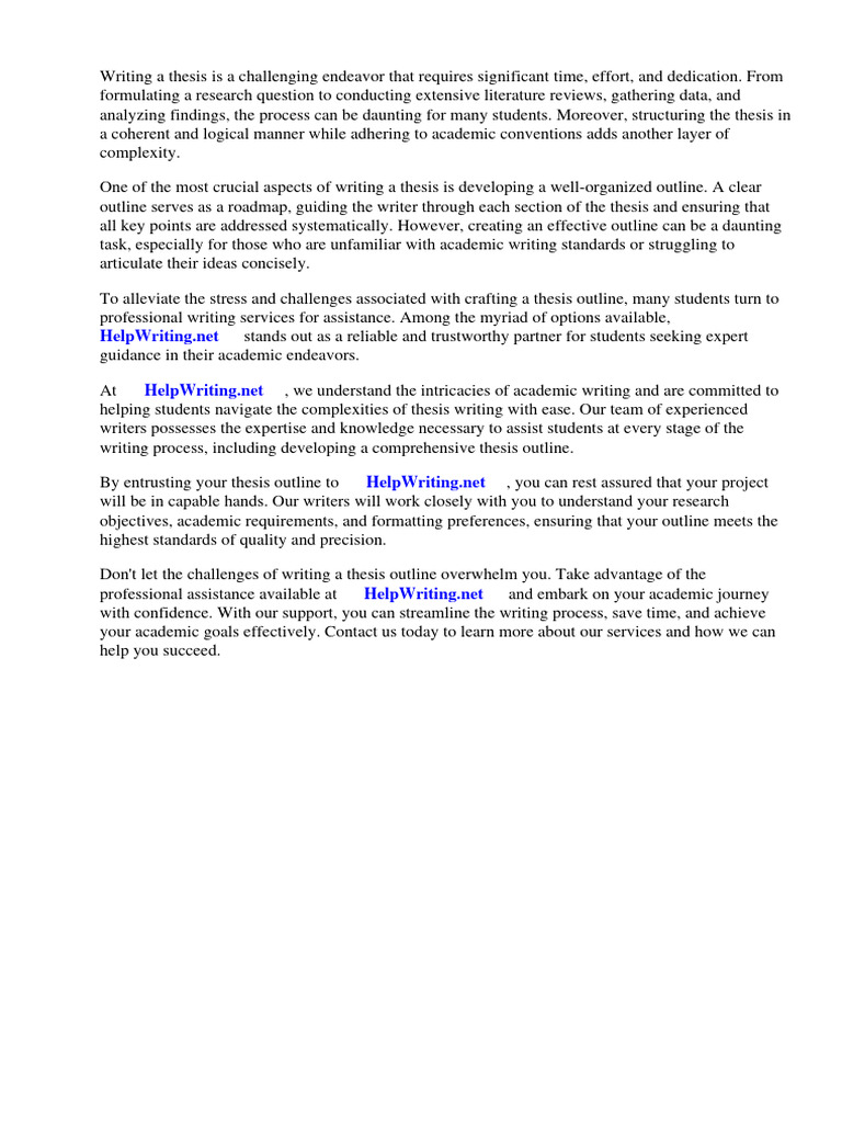 Thesis Outline Writing Guide | PDF | Thesis | Essays