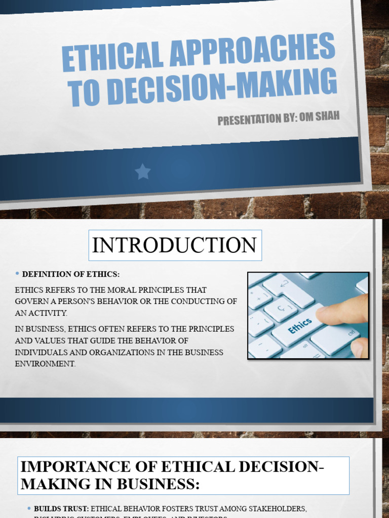 Ethical Approaches To Decision-Making | PDF | Justice | Crime & Violence