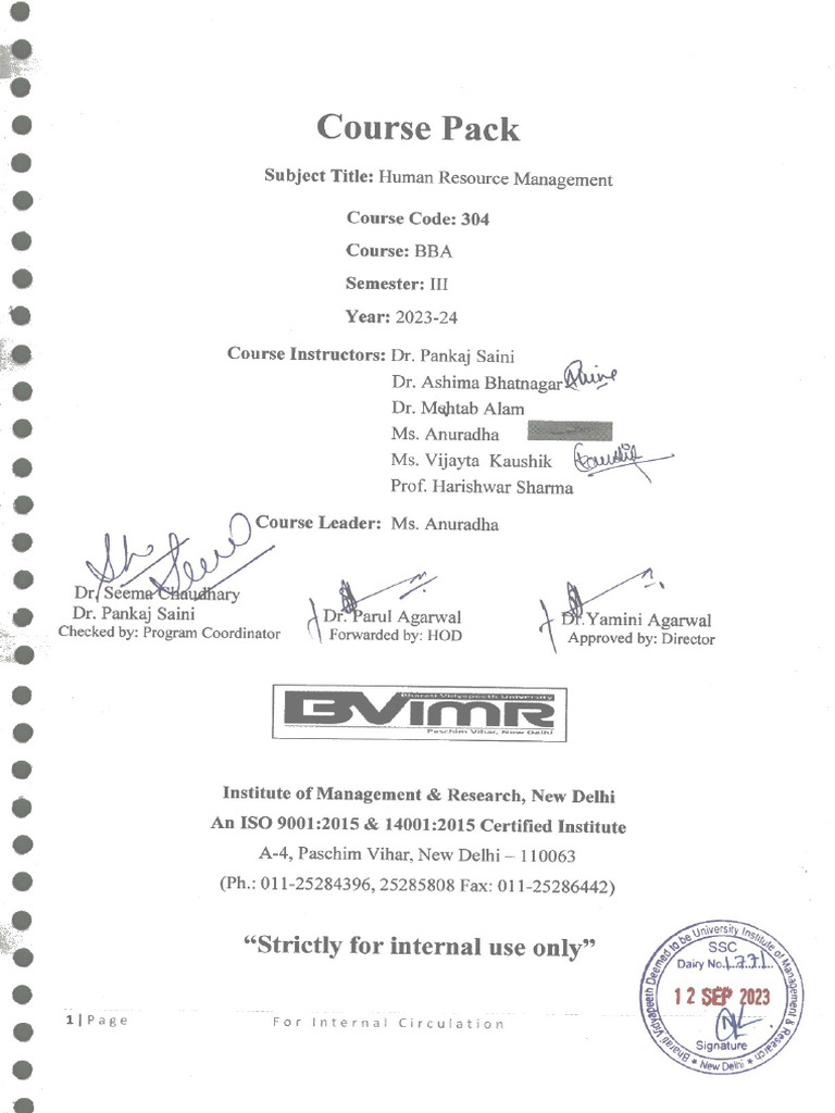 HRM Course Pack | PDF