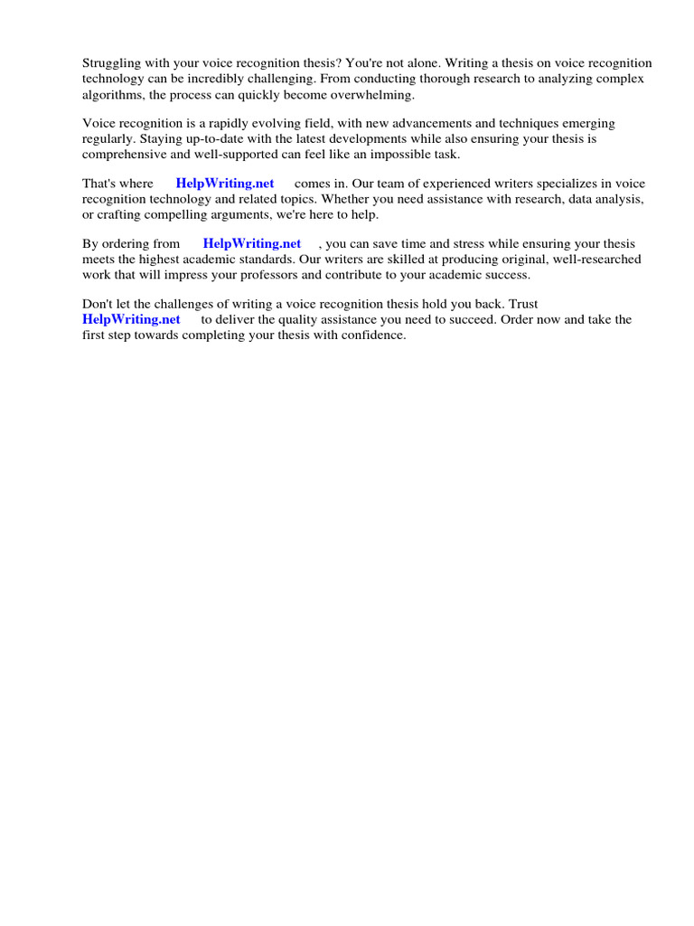 Voice Recognition Thesis Topic | PDF | Speech Recognition | Artificial ...