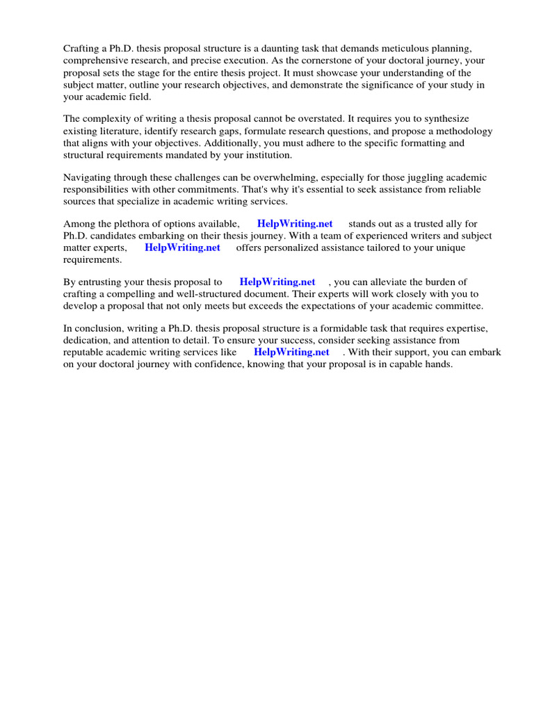 PHD Thesis Proposal Structure | Download Free PDF | Thesis | Science