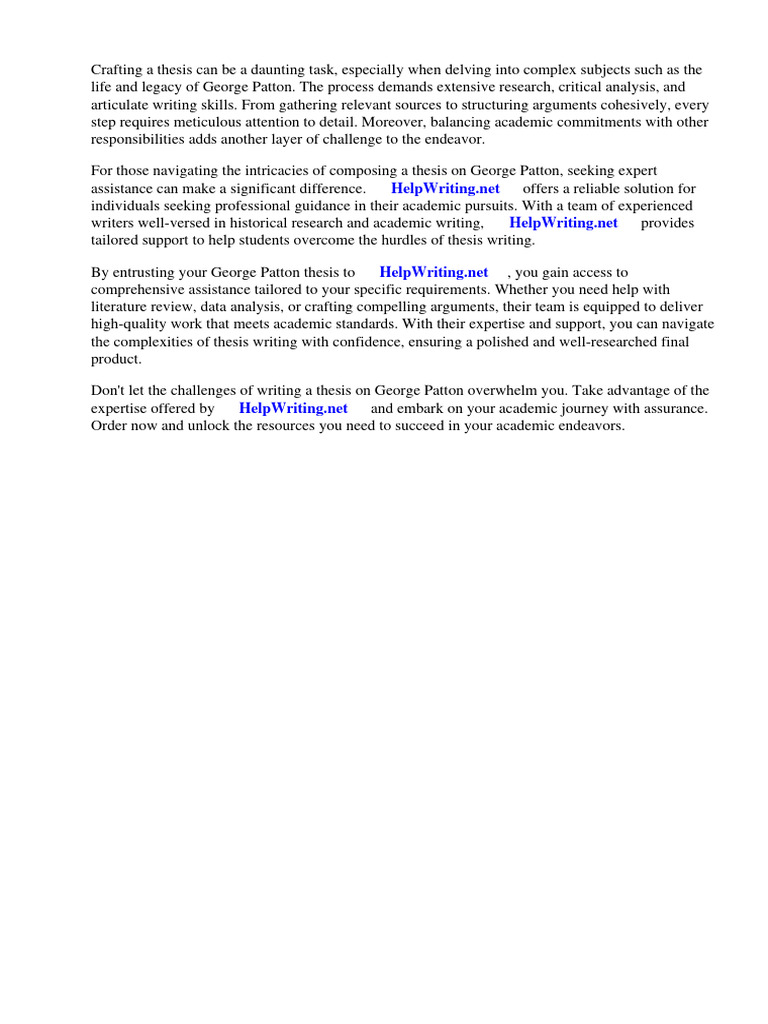 George Patton Thesis | PDF | George S. Patton | Military