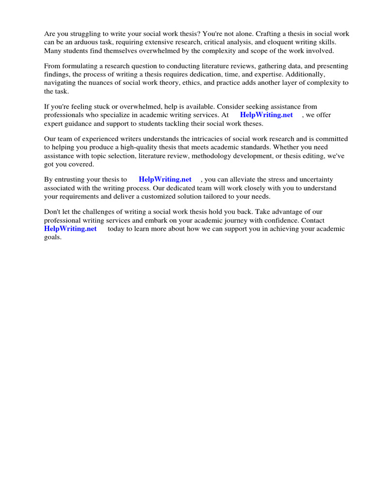 Social Work Thesis Sample | PDF | Social Work | Medical Ethics