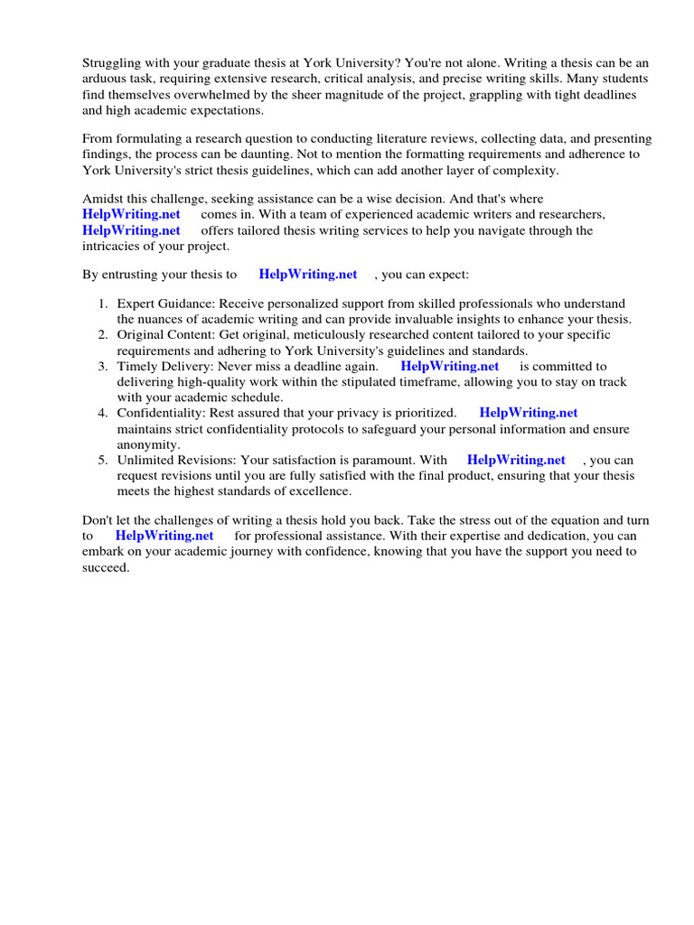 York University Graduate Thesis Guidelines | PDF