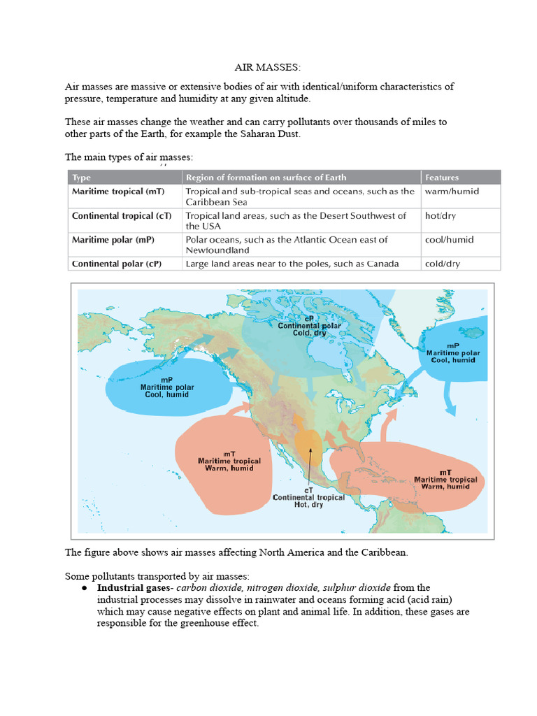 Air Masses and Fronts | PDF | Atmosphere Of Earth | Atmospheric Thermodynamics