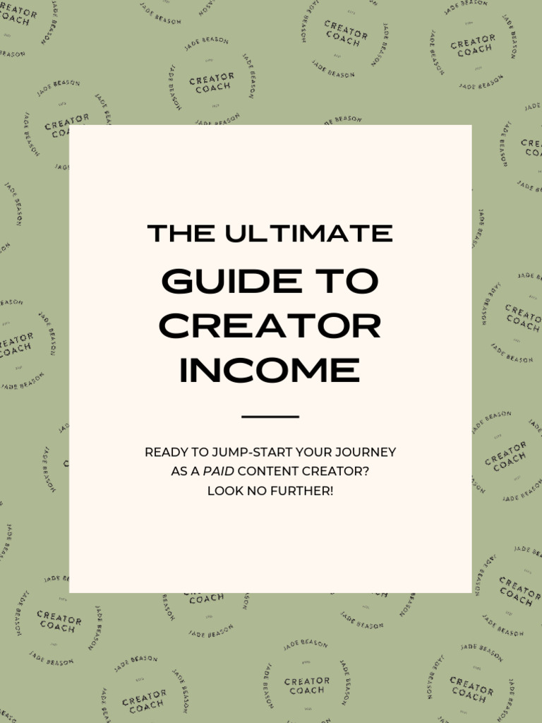 Creator Income Guide | PDF | You Tube | Affiliate Marketing