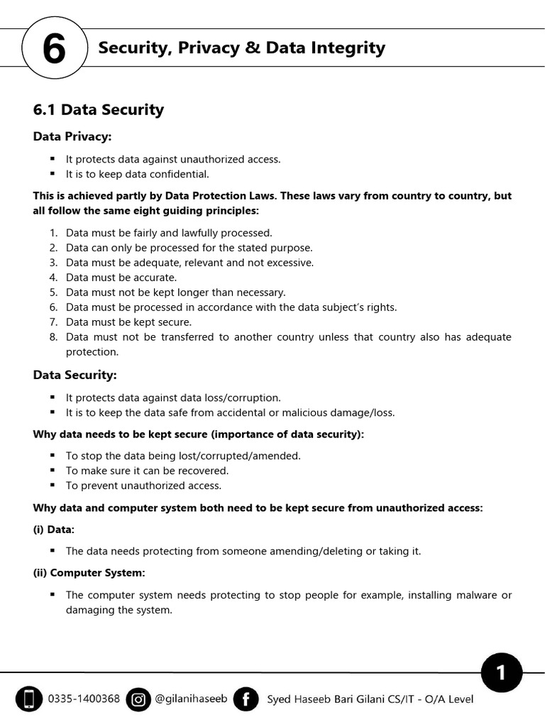 AS Chapter 7 Security, Privacy & Data Integrity | PDF | Malware ...