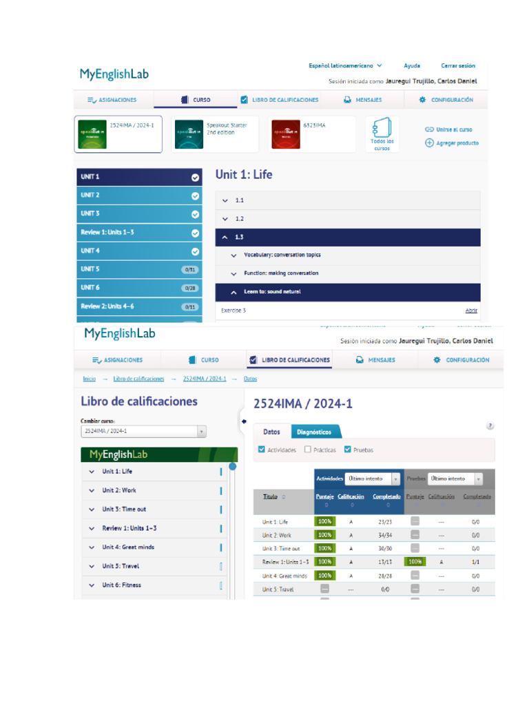UNIDAD 3 EC1 Plataforma MyEnglish Lab Review 3-4. | PDF
