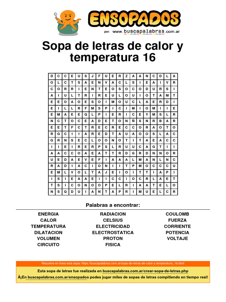 sopa-de-letras-de-calor-y-temperatura_16 | PDF | Metrología | Cantidad