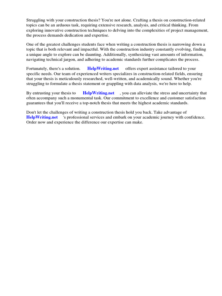 Construction Thesis Titles | PDF | Thesis | Essays