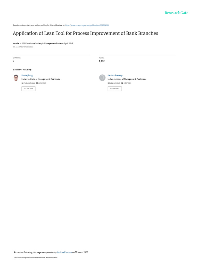 Lean Banking: Process Efficiency | PDF | Lean Manufacturing | Six Sigma