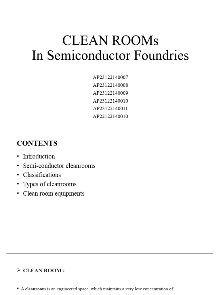 Grp-2 Cleanroom | PDF | Applied And Interdisciplinary Physics | Chemistry