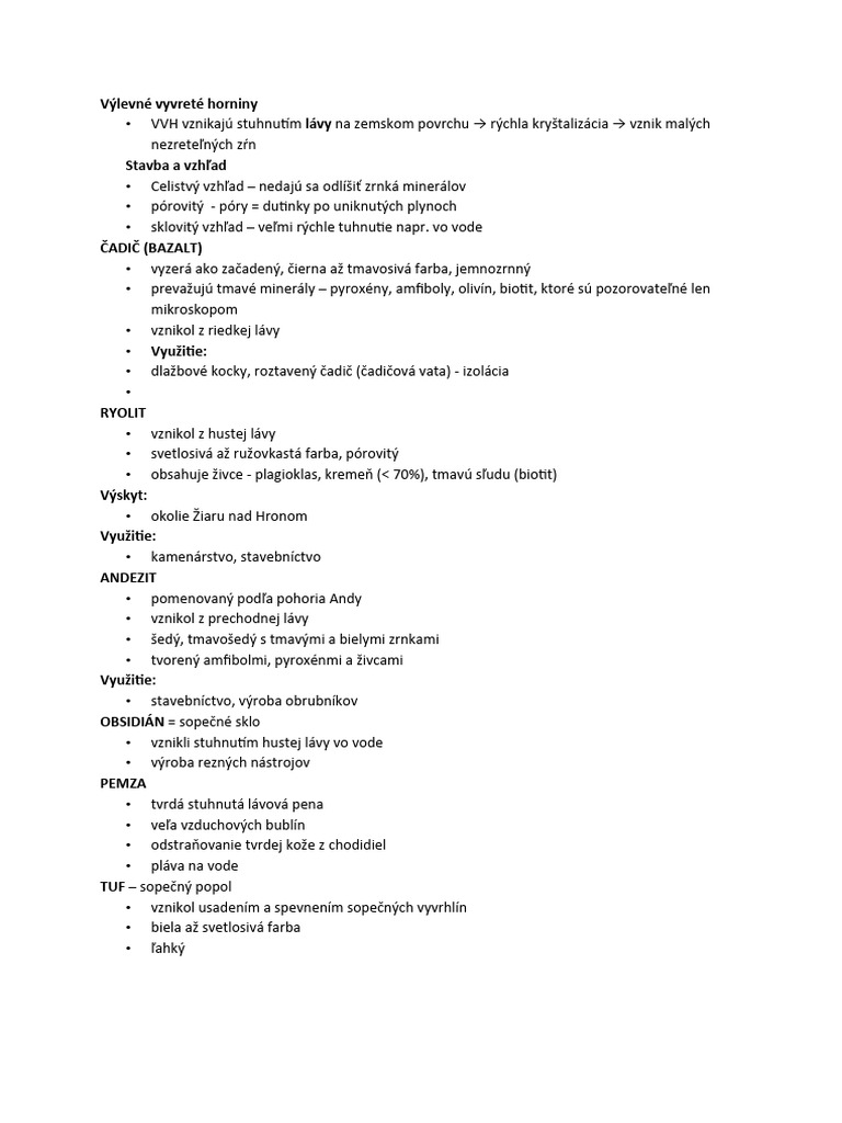 Výlevné Vyvreté Horniny | PDF