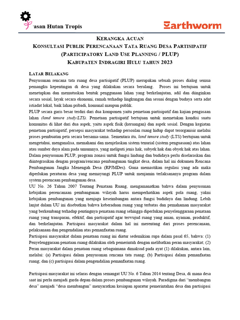 ToR KP PLUP Inhu | PDF | Sains & Matematika