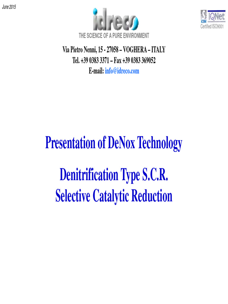 DeNOx SCR Technology | Download Free PDF | Ammonia | Gases