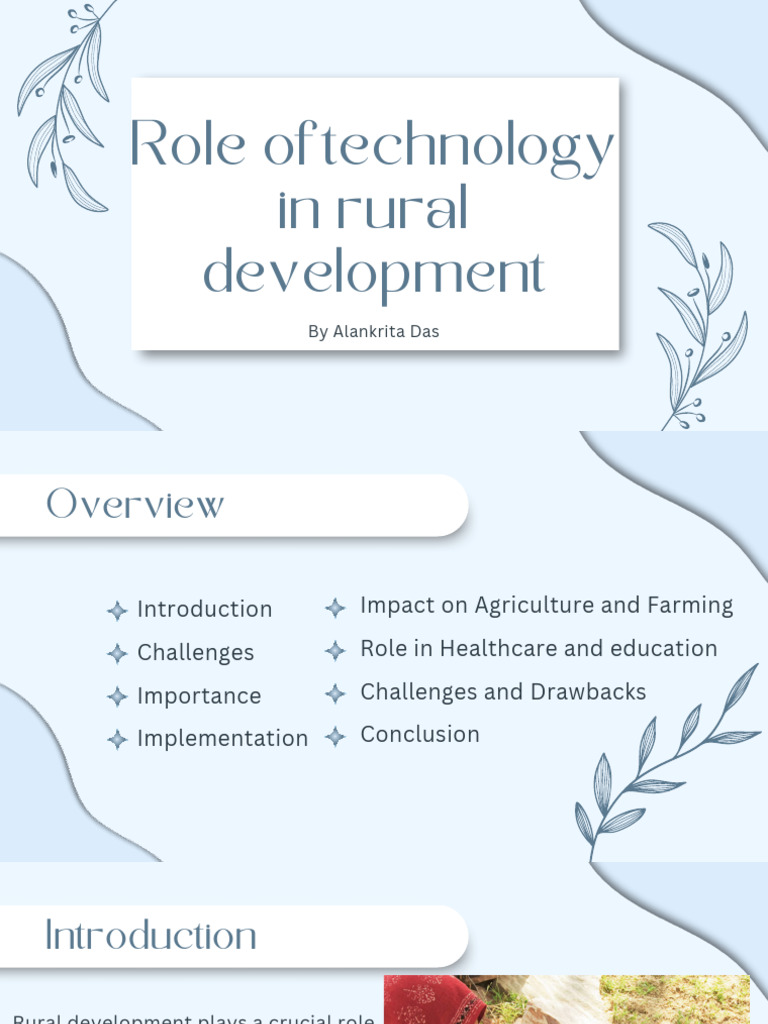 Role of Technology in Rural Development | Download Free PDF ...