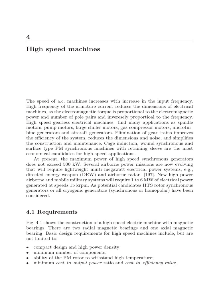 High Speed Machines | PDF | Electric Motor | Electric Generator
