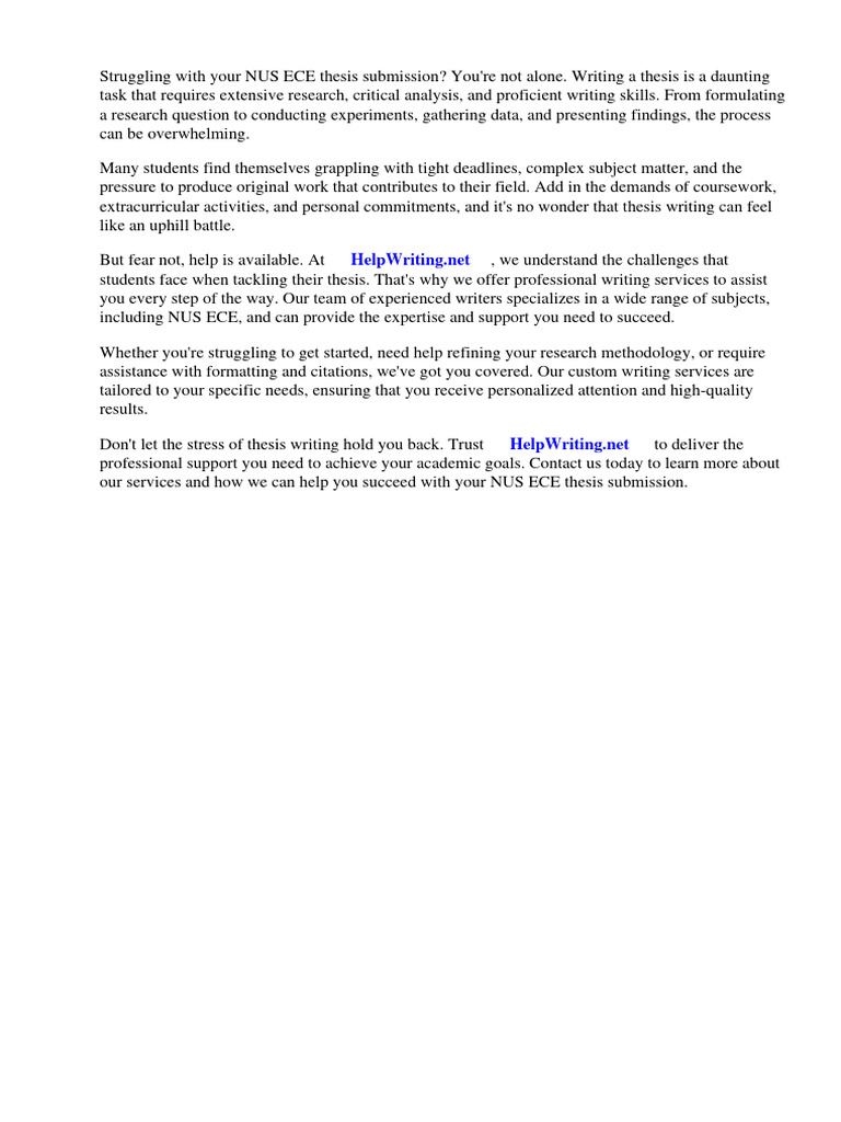 Nus Ece Thesis Submission | PDF | Thesis | Libraries