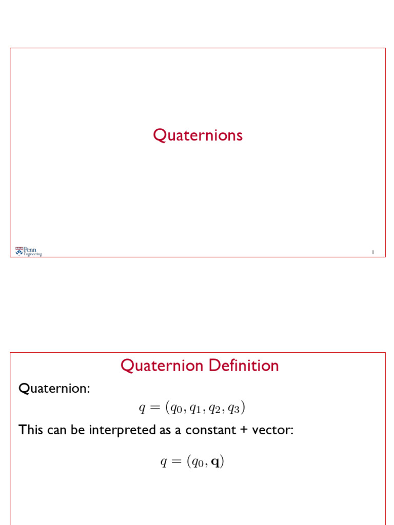 Quaternion Basics for Engineers | PDF