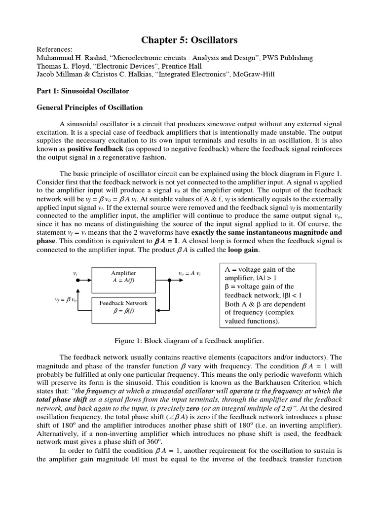 Ch-2 - Sinusoidal Oscillator HJH | PDF | Amplifier | Electronic Oscillator