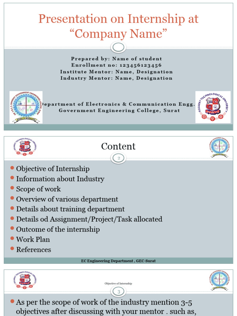 Internship PPT Outlines | PDF | Information | Business