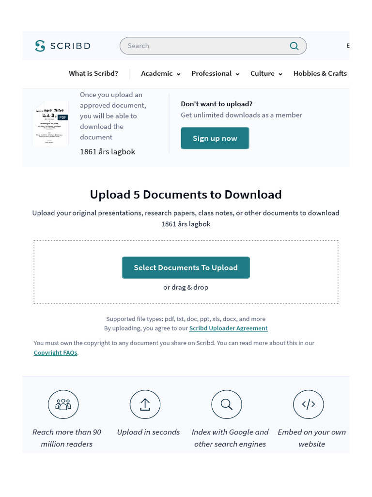 Upload A Document - Scribd | PDF | Scribd | Information Technology