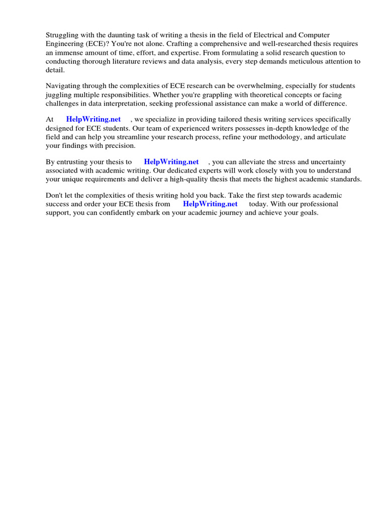 Ece Sample Thesis Title | PDF | Thesis | Methodology