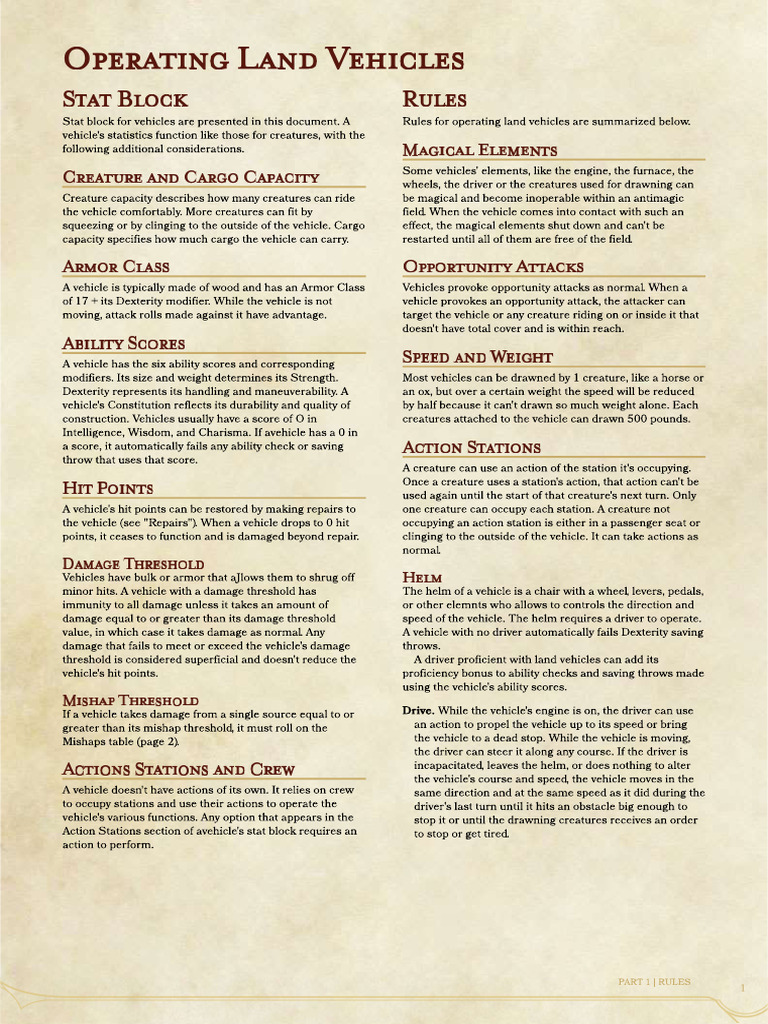 Operating Land Vehicles | PDF