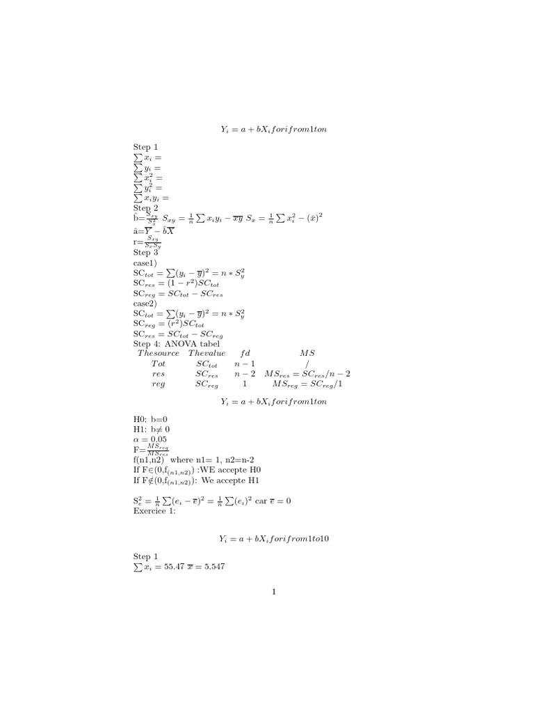Linear Regression Analysis Steps | PDF
