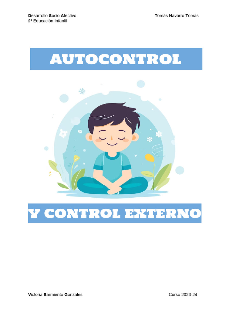 Autocontrol y Control Externo (1er Ciclo de Educación Infantil) | PDF ...