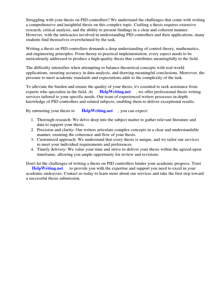 Thesis Pid Controller Pdf Control Theory Electricity