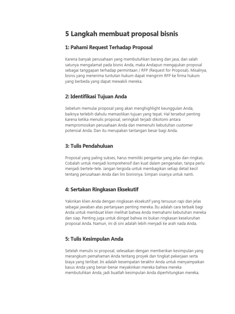 5 Langkah Membuat Proposal Bisnis | PDF | Bisnis