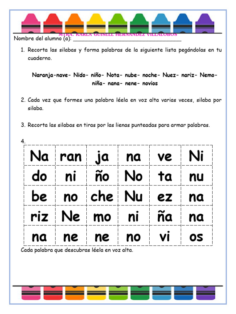 Actividades Letra N | PDF