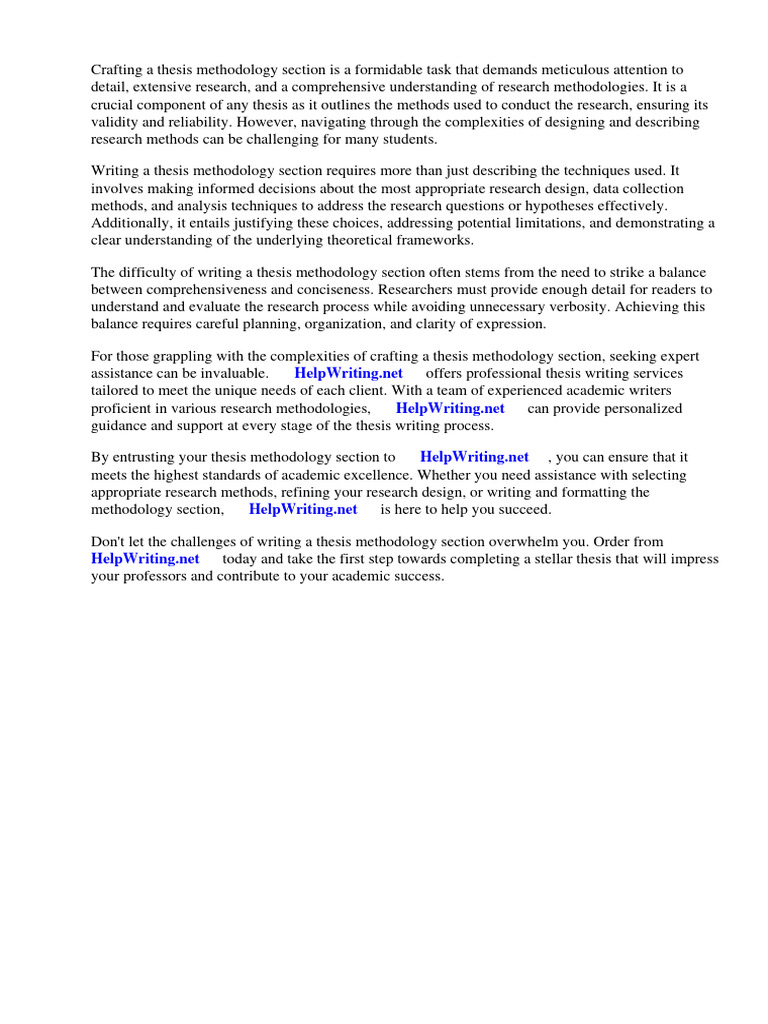 Sample Thesis Methodology Section Pdf Methodology Quantitative
