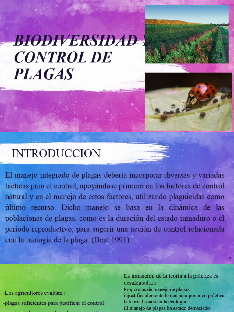 Presentancion Biodiversidad y Control Biologico de Plagas | PDF | Plaga ...