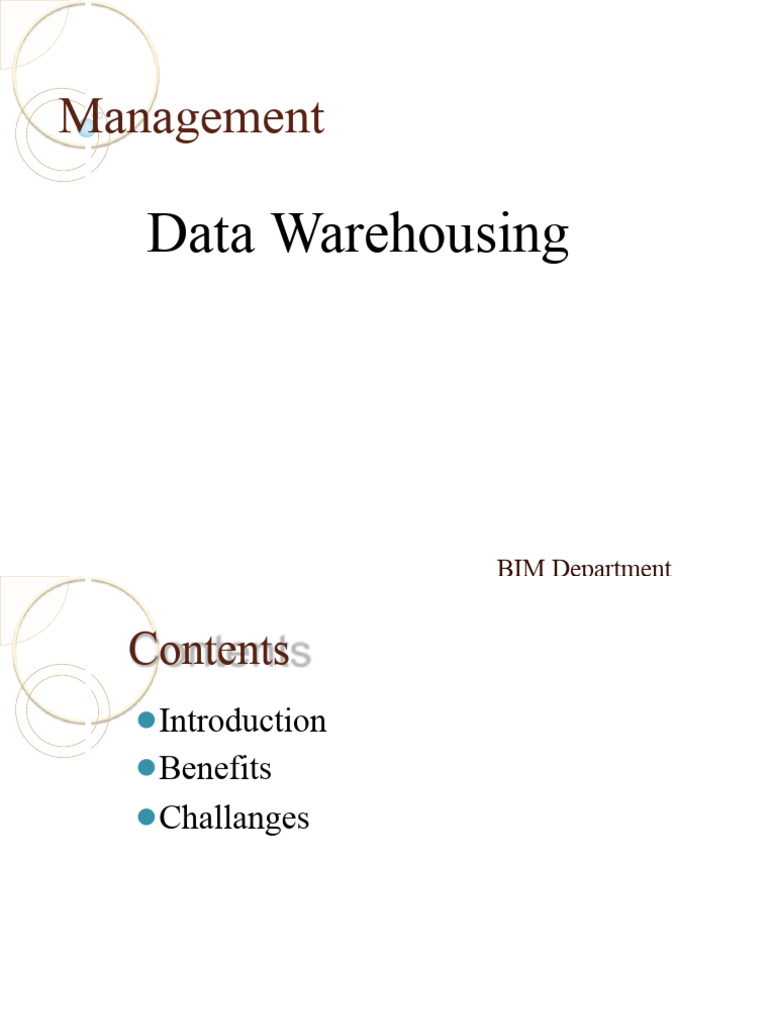 Introduction To Data Warehousing | PDF | Data Warehouse | Systems Science