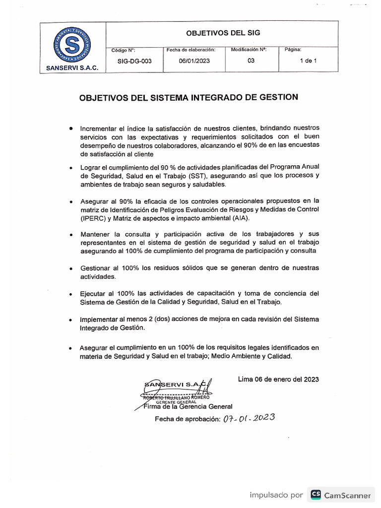 Sig-Dg - 003 Objetivo Sig | PDF