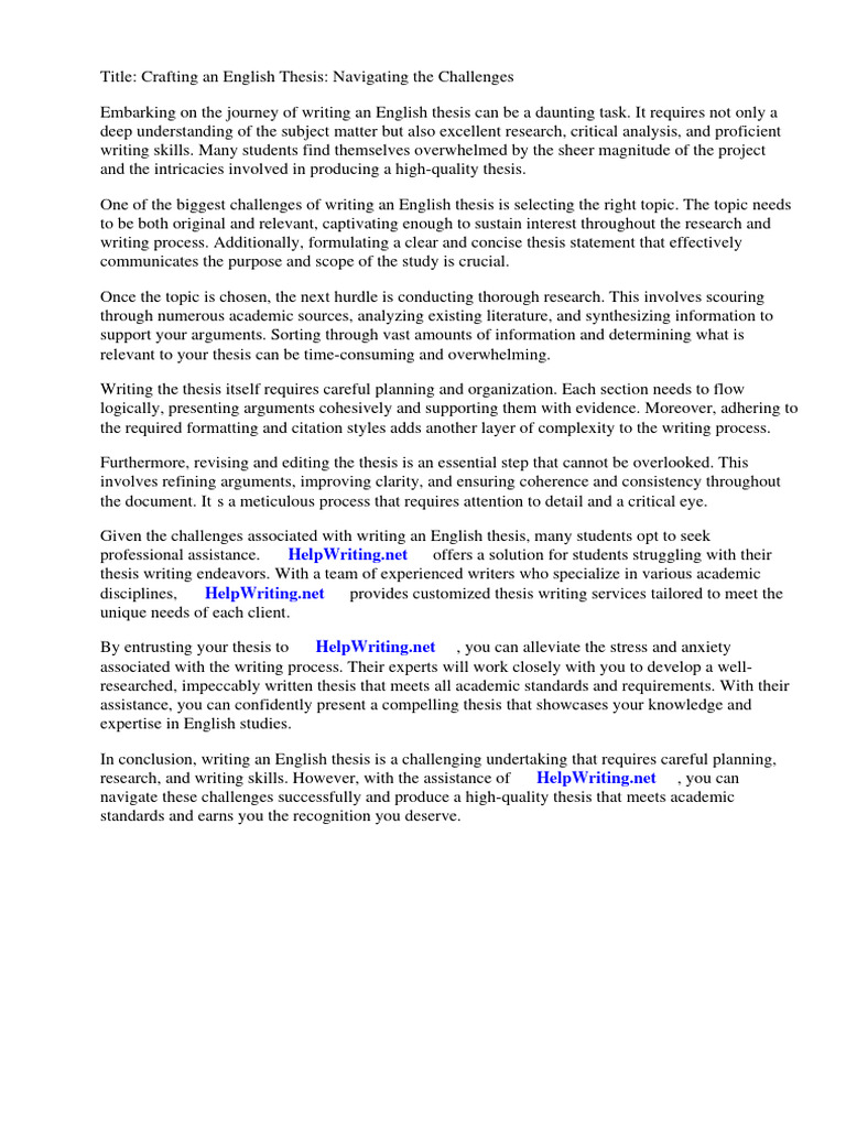Example of English Thesis Title | PDF | Thesis | Essays