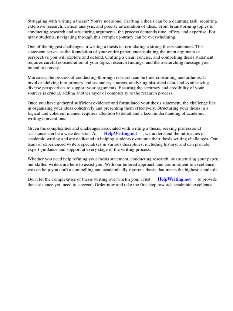 History Thesis Statements Examples | PDF | Essays | Thesis