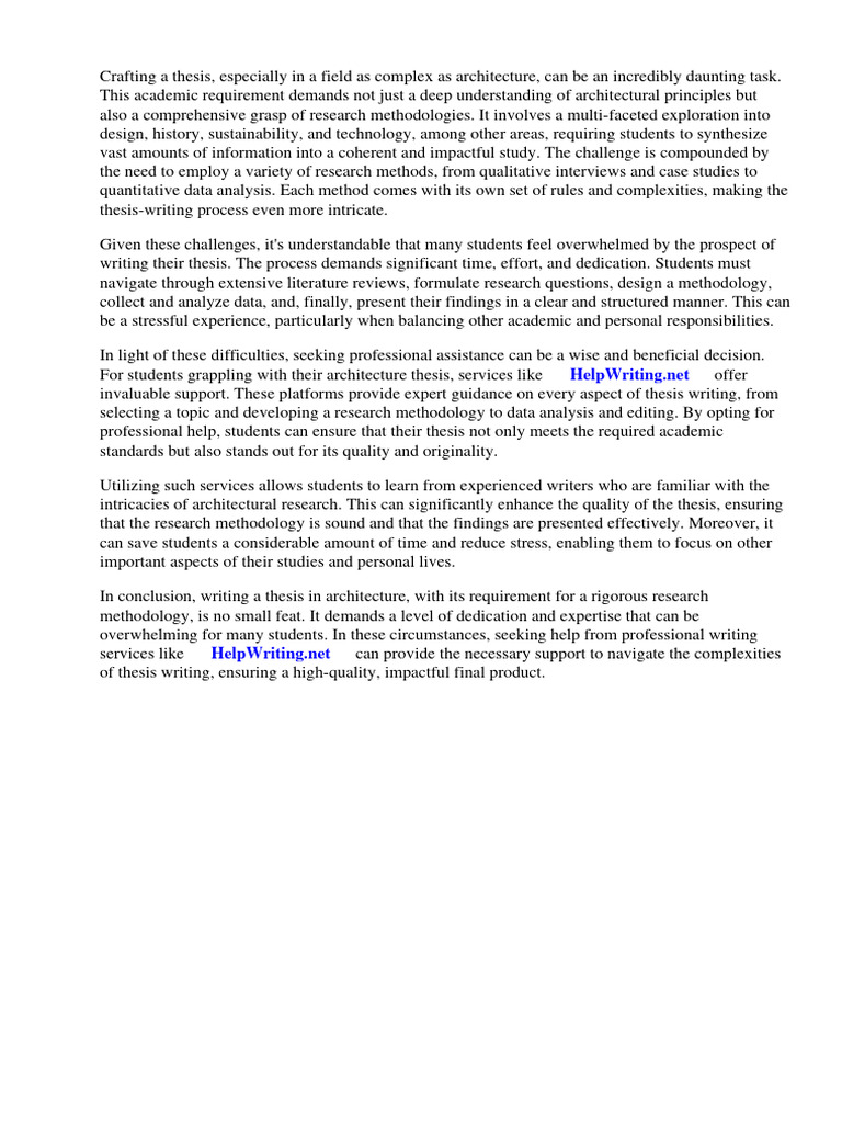 Research Methodology Example Thesis Architecture | PDF | Methodology ...