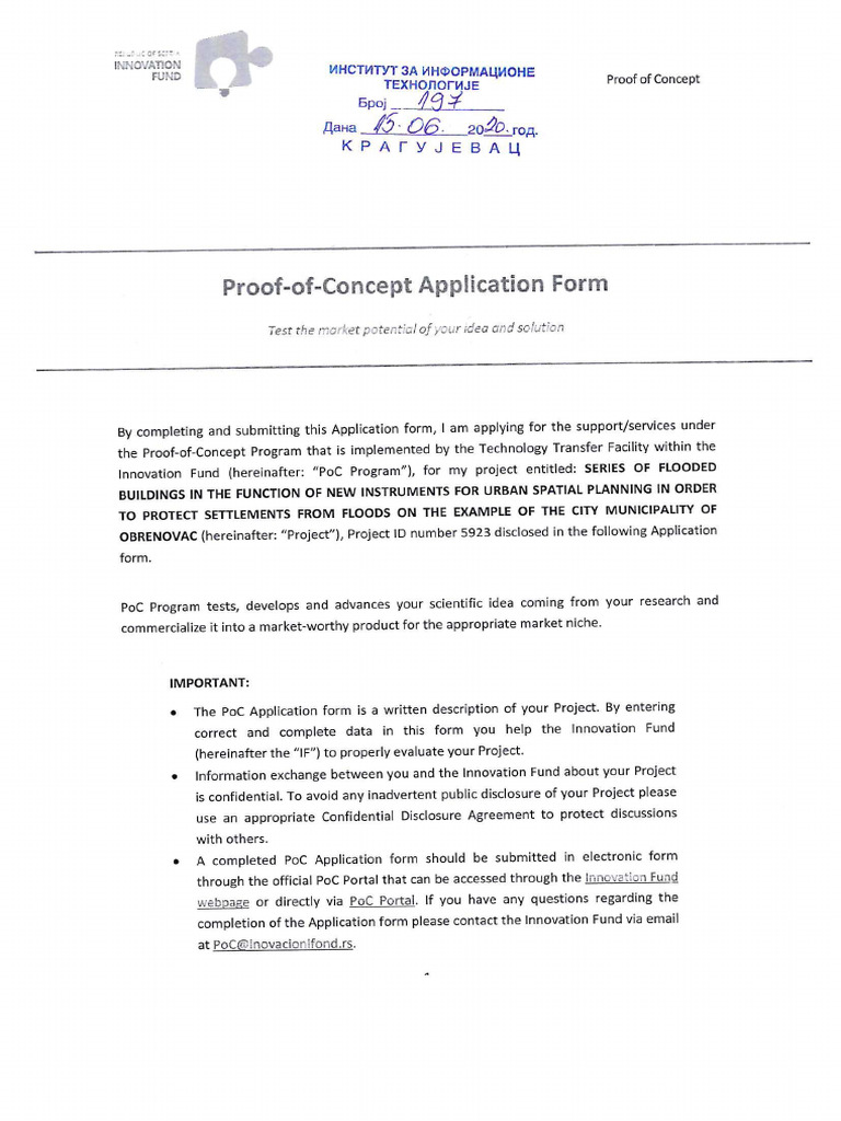 PoC - Application - Form - 2020 - Final | PDF | Simulation ...