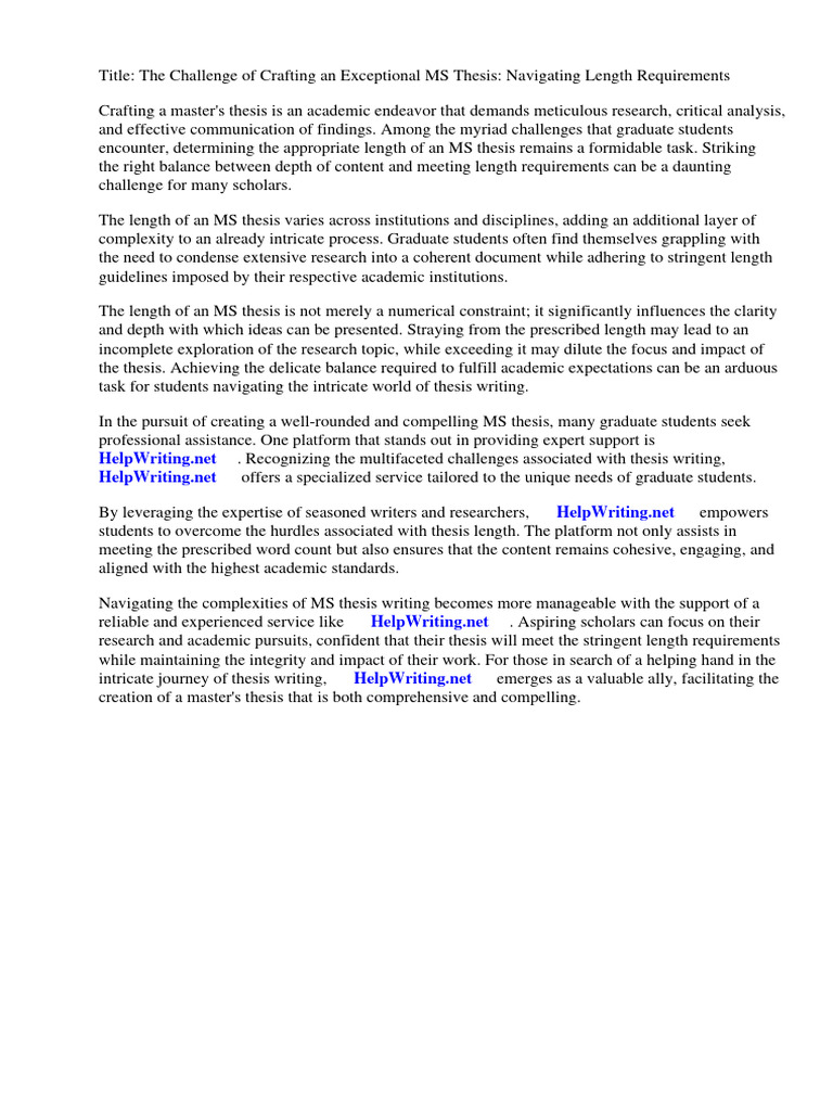 Ms Thesis Length | PDF | Thesis | Electrical Engineering