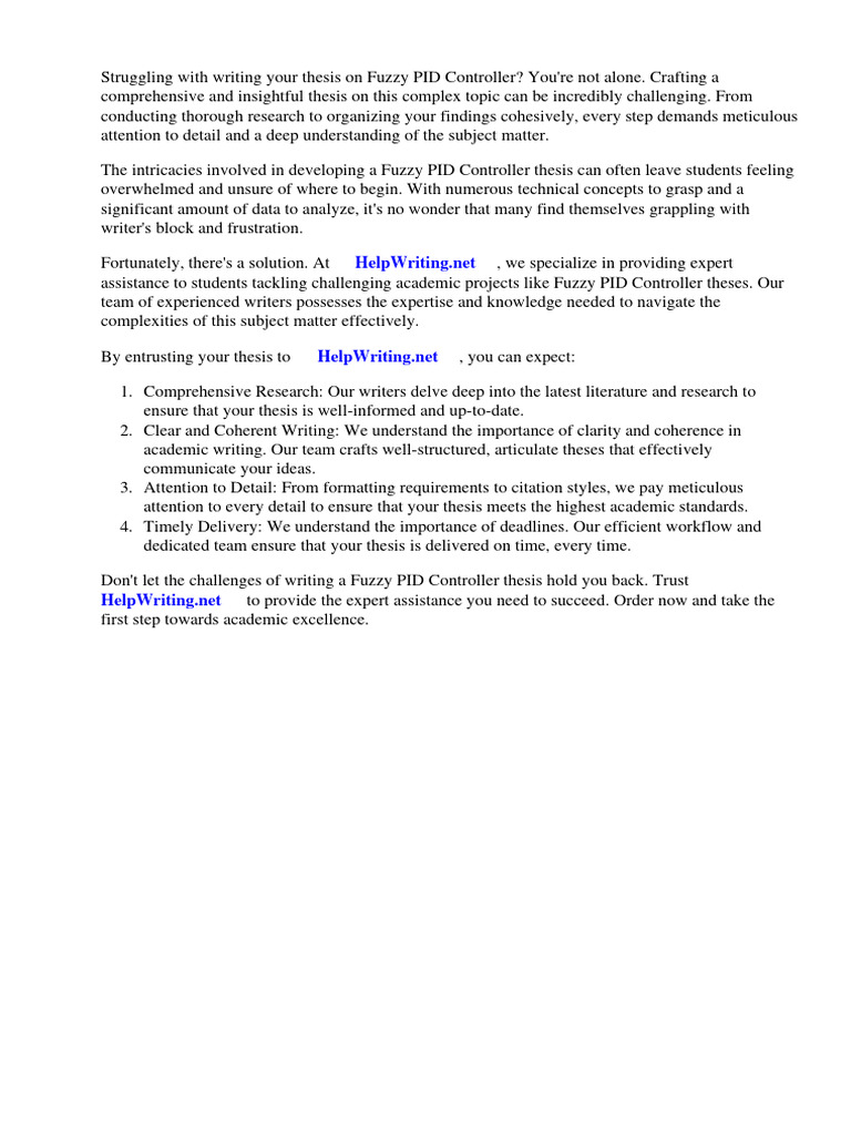 Fuzzy Pid Controller Thesis | PDF | Fuzzy Logic | Control Theory