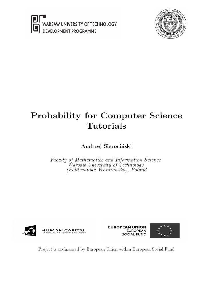 Probability For CSC Tutorials | PDF | Probability Distribution | Probability Density Function