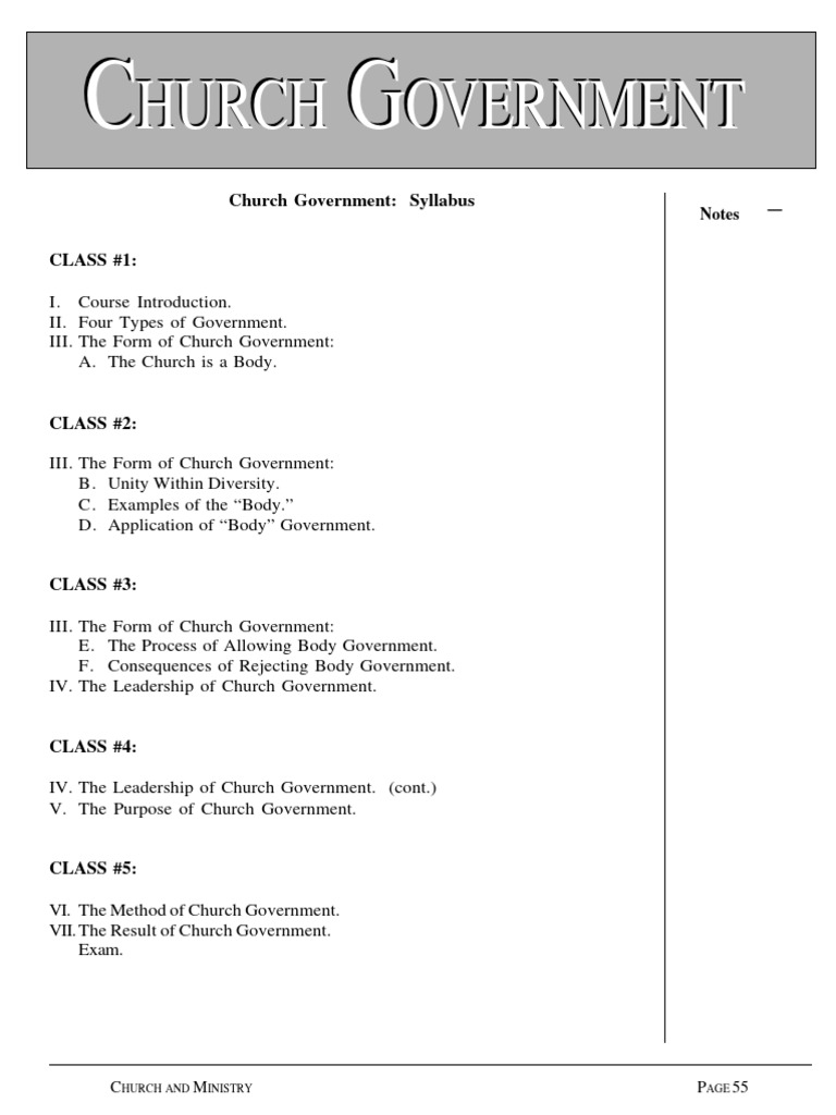 Church Government | Download Free PDF | Elder (Christianity) | Pastor