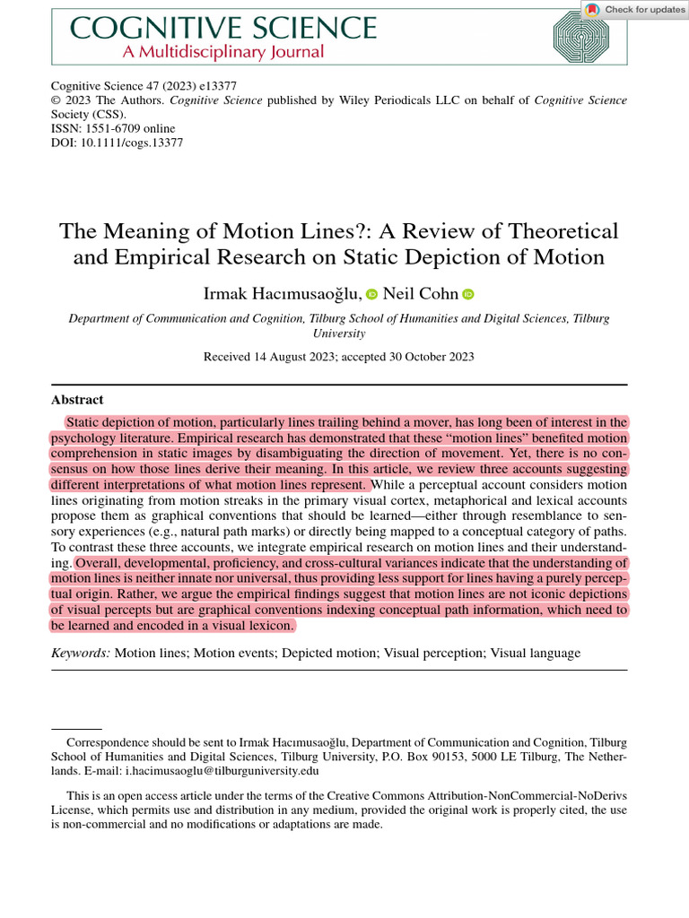 READ - The Meaning of Motion Lines A Review of Theoretical and ...